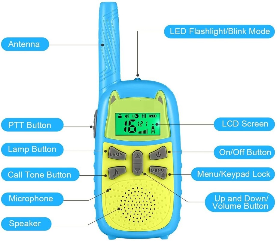 Blue New Walkie Talkies 8-22 Channel Two Way Radio for Kids Up to 3KM ...